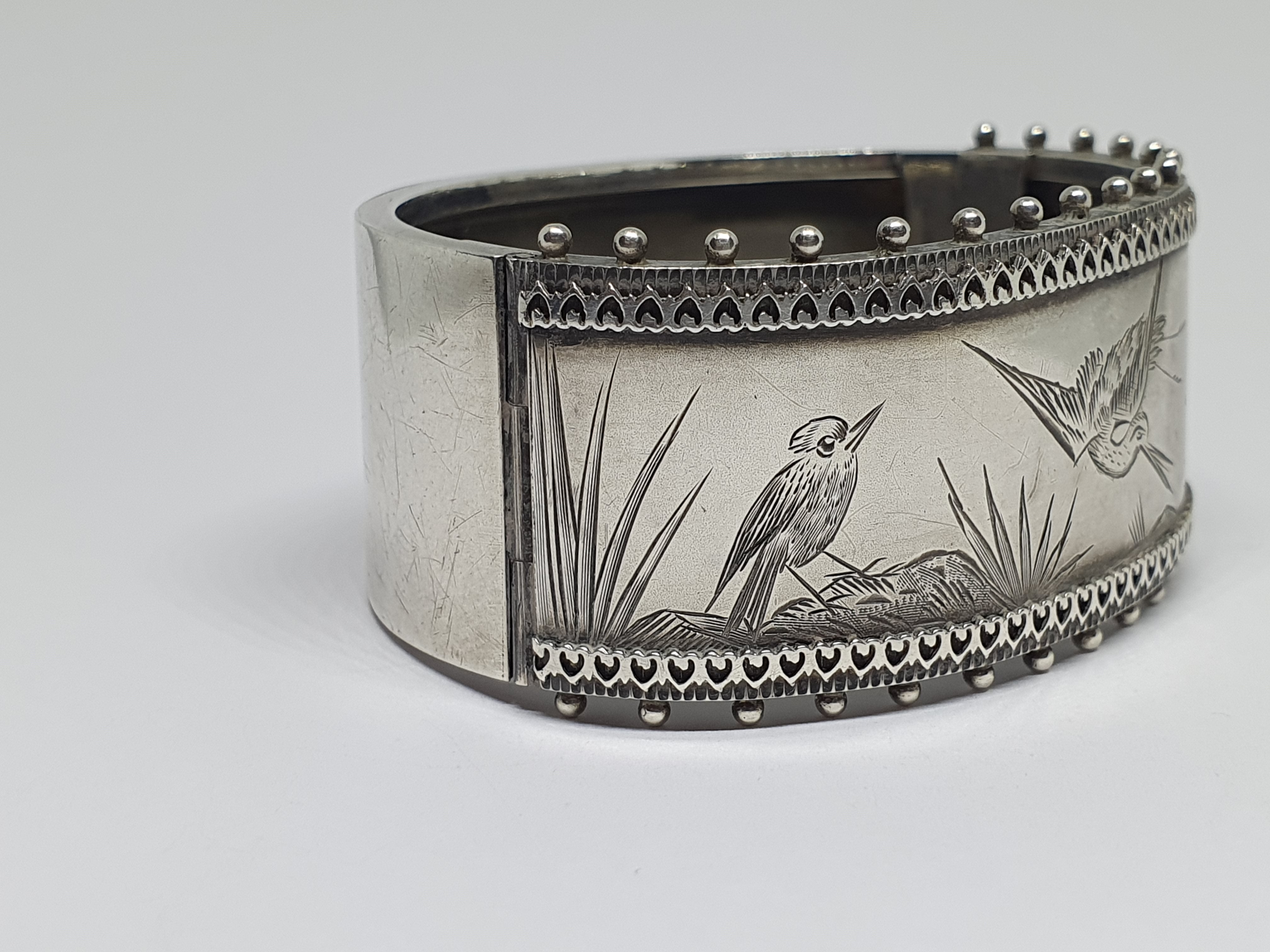 Victorian Silver Hand-Engraved Bangle – Victoria Bedwell