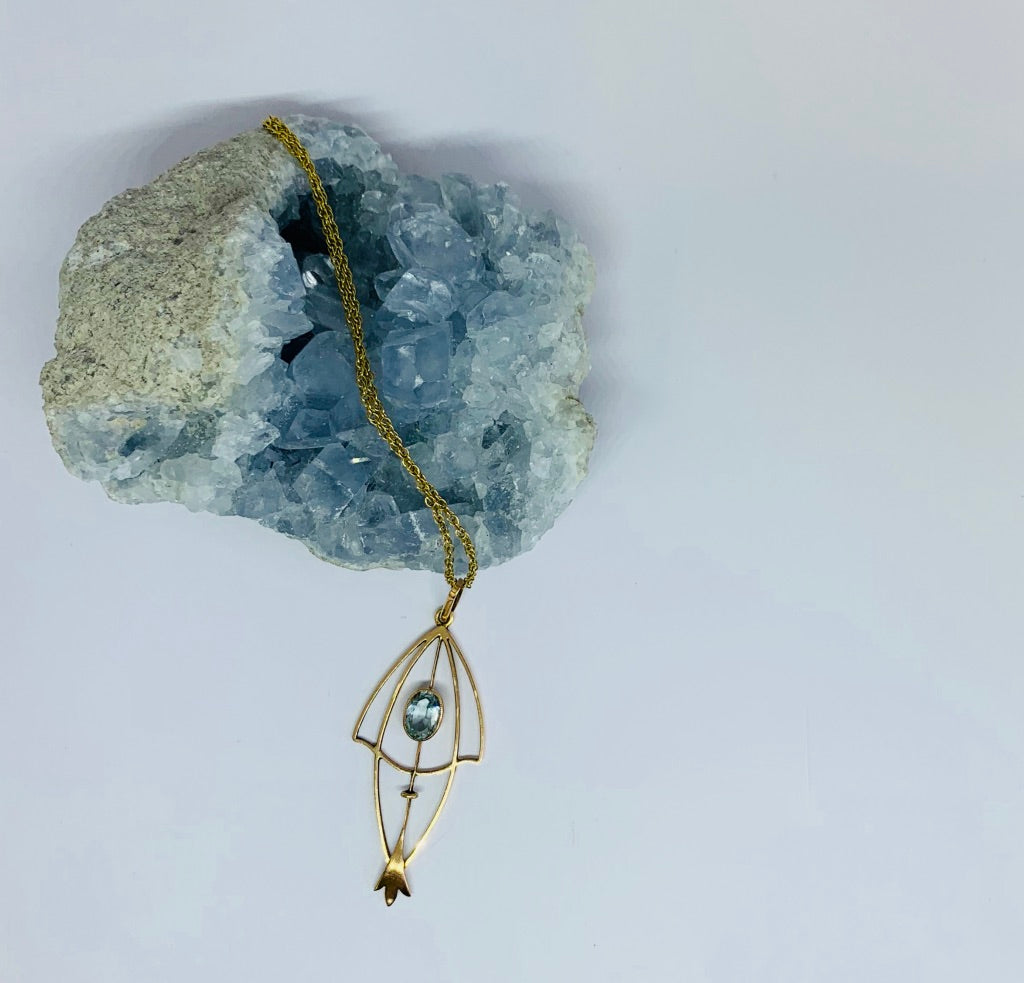 15 carat yellow gold Art Nouveau Pendant – Victoria Bedwell