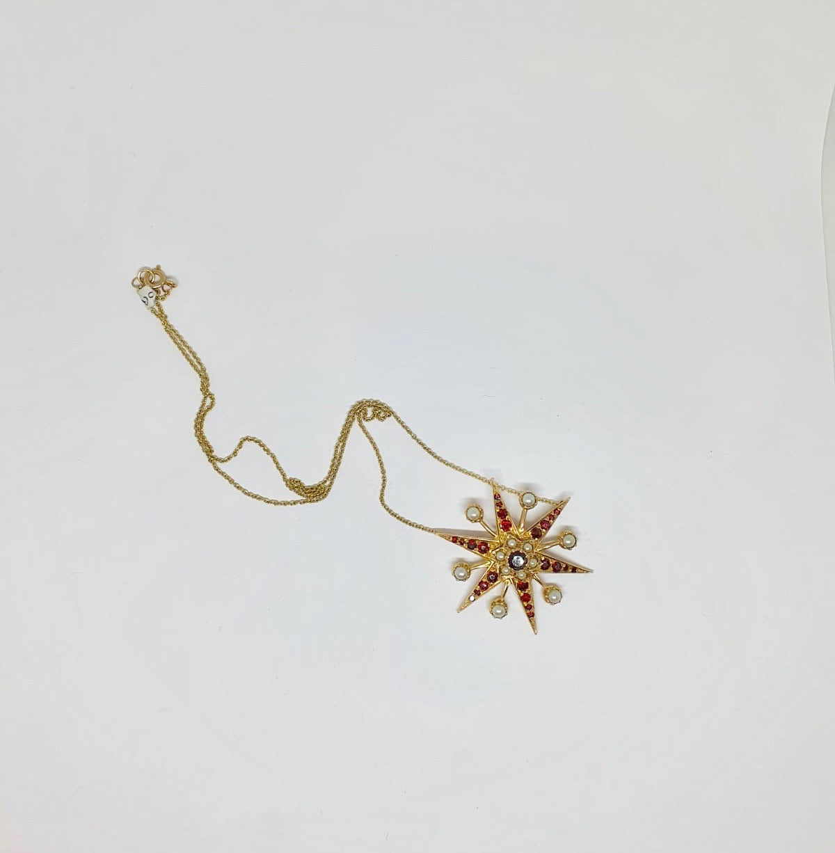 Victorian style Garnet and Pearl star necklace – Victoria Bedwell
