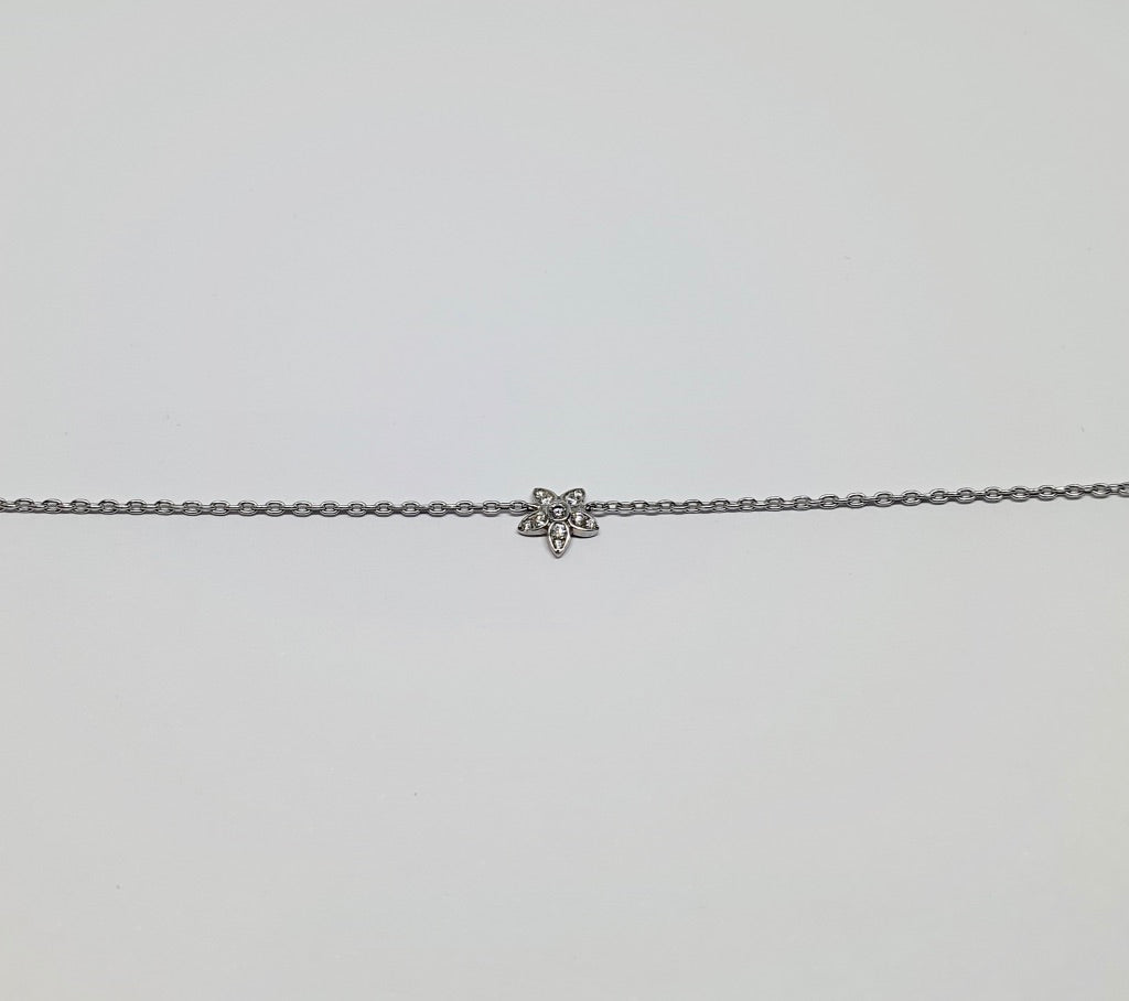 18 carat white gold Diamond Flower Bracelet – Victoria Bedwell